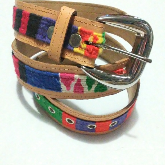 Accessories | Vintage Woven Multi Print Belt | Poshmark